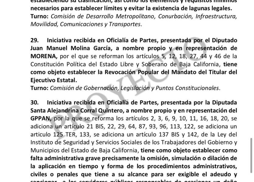 Analizarán revocación de mandato en el Congreso local – Brújula News