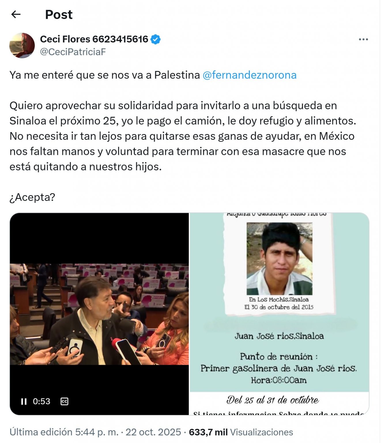 Ceci Flores invita a Gerardo Fernández Noroña a sumarse a jornada de ...